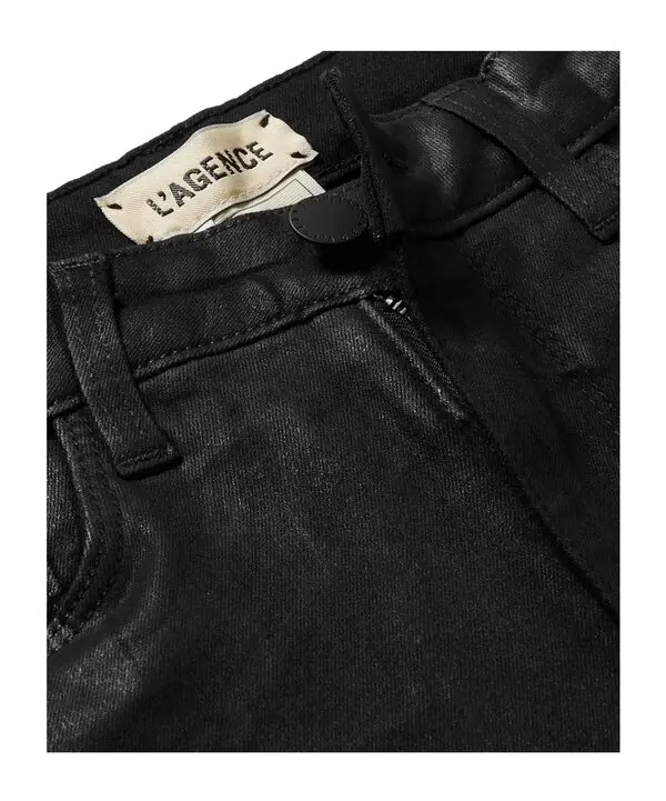 L'Agence Cropped Coated High-rise Skinny Jeans