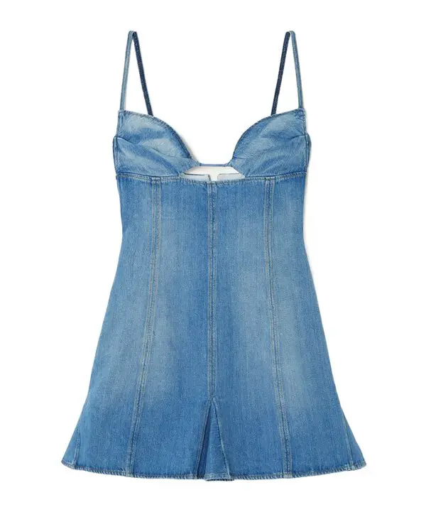 NENSI DOJAKA Paneled Denim Mini Dress