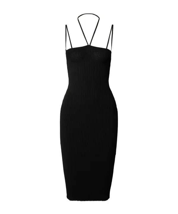 ANDREĀDAMO Cutout Open-knit And Ribbed-knit Dress
