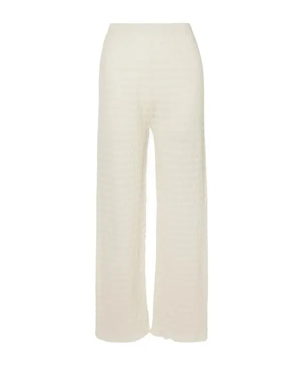 LAUREN MANOOGIAN Smocked Textured Flared Pants