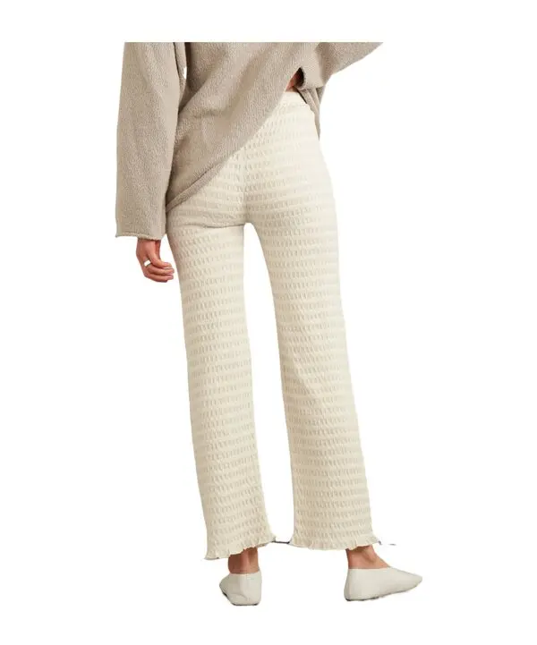 LAUREN MANOOGIAN Smocked Textured Flared Pants