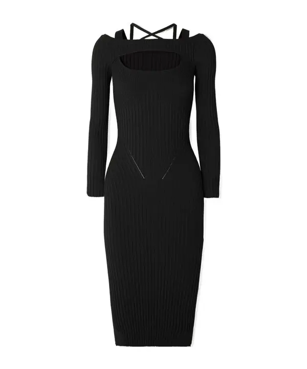 ANDREĀDAMO Ribbed-knit Midi Dress