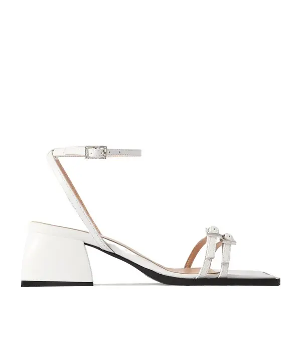 NODALETO Crystal-embellished Leather Sandals