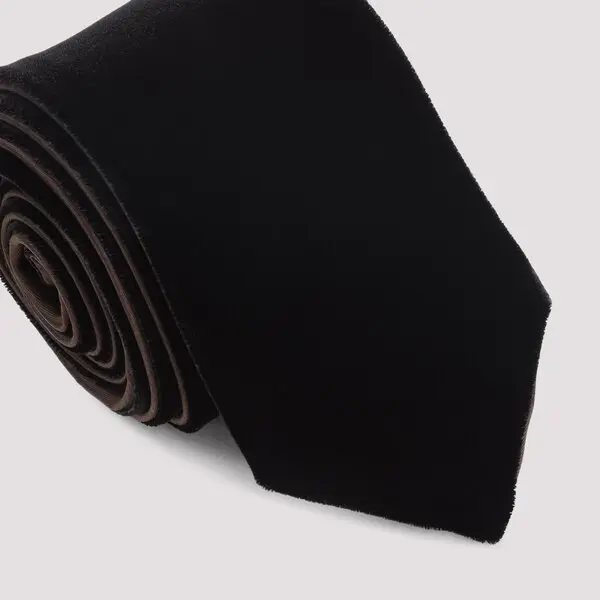 Giorgio Armani Velvet Neck Tie - Black