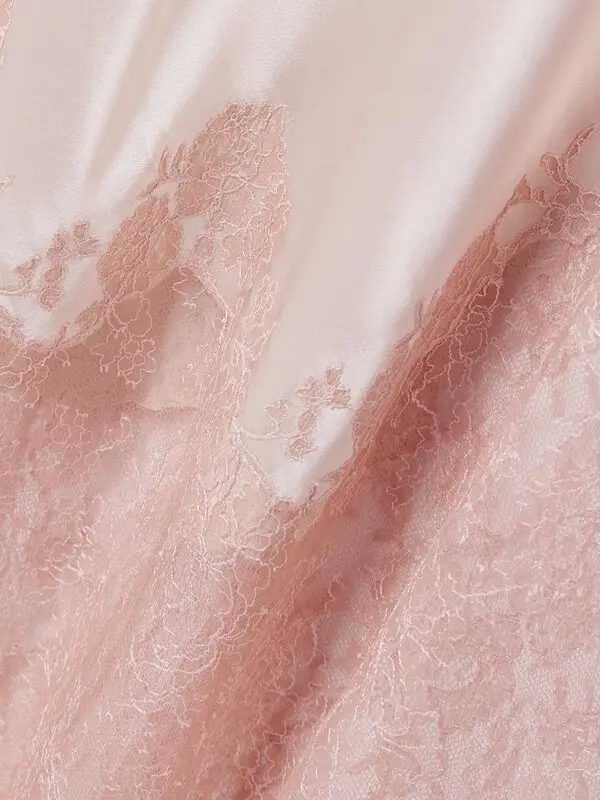 Carine Gilson Lace-trimmed Satin Nightgown