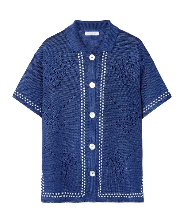Calle Del Mar Party Pointelle-knit Shirt