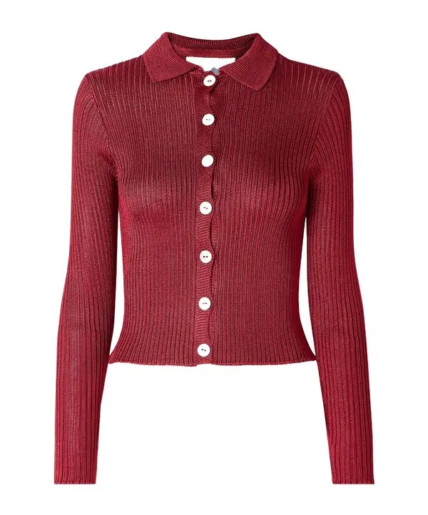 Calle Del Mar Cropped Ribbed-knit Cardigan