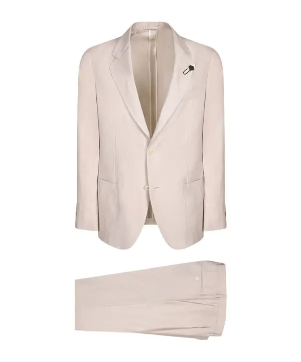 LARDINI Single-breasted Floral Brooch Blazer