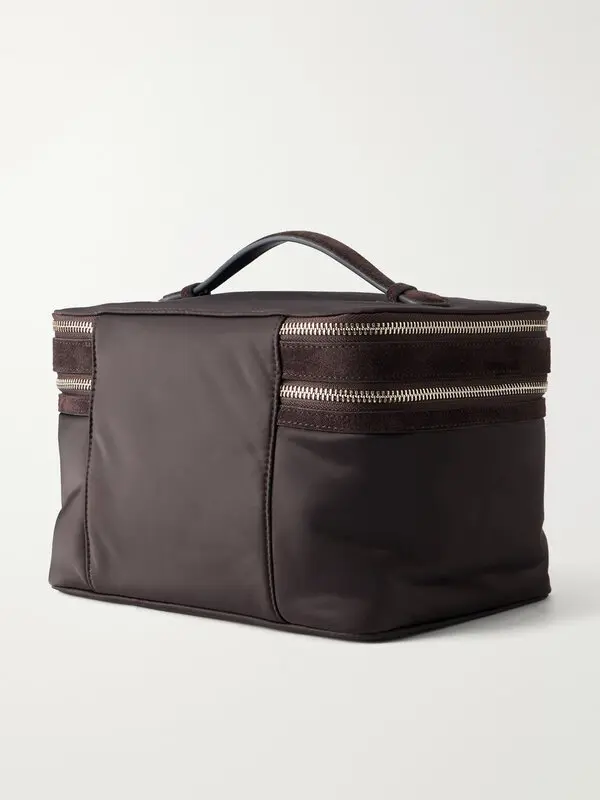 ANYA HINDMARCH Suede-trimmed Shell Vanity Case