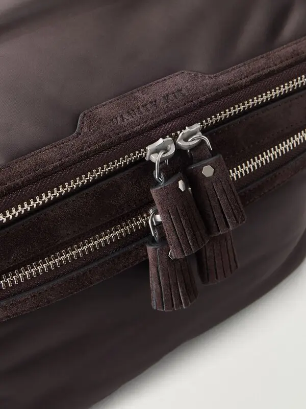 ANYA HINDMARCH Suede-trimmed Shell Vanity Case