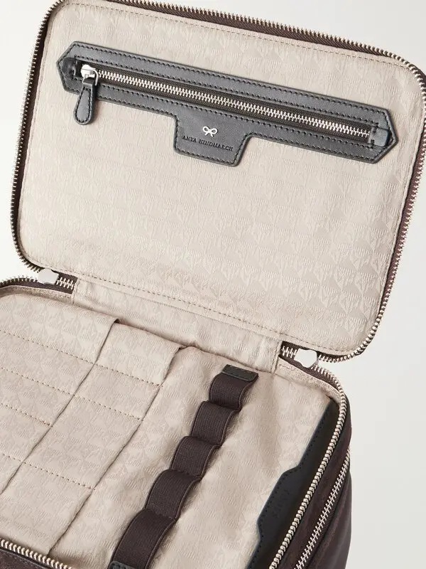 ANYA HINDMARCH Suede-trimmed Shell Vanity Case
