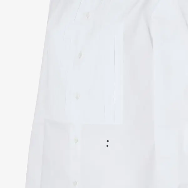 Fendi Long Sleeve Slim-fit Poplin Shirt With Mandarin Collar - White