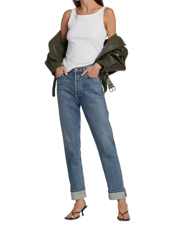 GOLDSIGN High-waisted Straight-leg Jeans