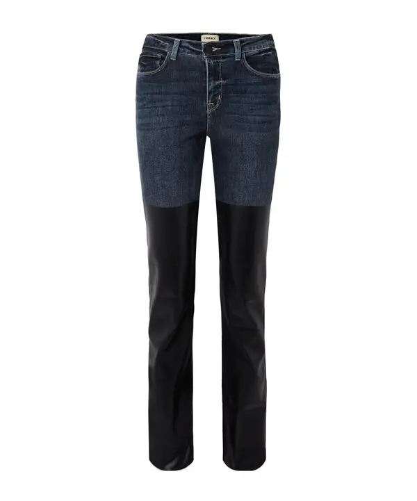 L'Agence High-waisted Coated Flared Jeans