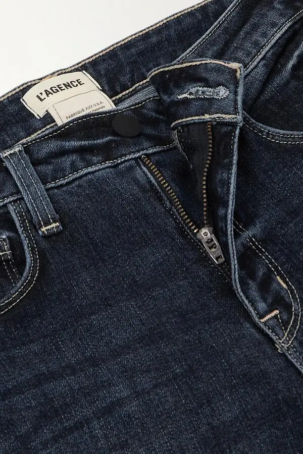 L'Agence High-waisted Coated Flared Jeans
