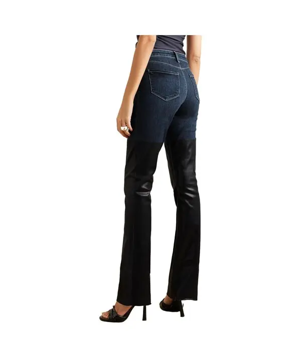 L'Agence High-waisted Coated Flared Jeans