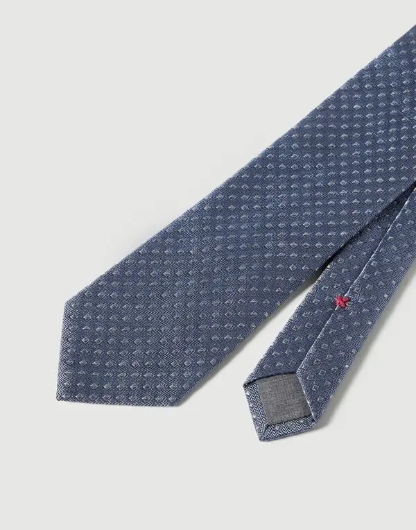 Brunello Cucinelli Silk Tie With Geometric Pattern