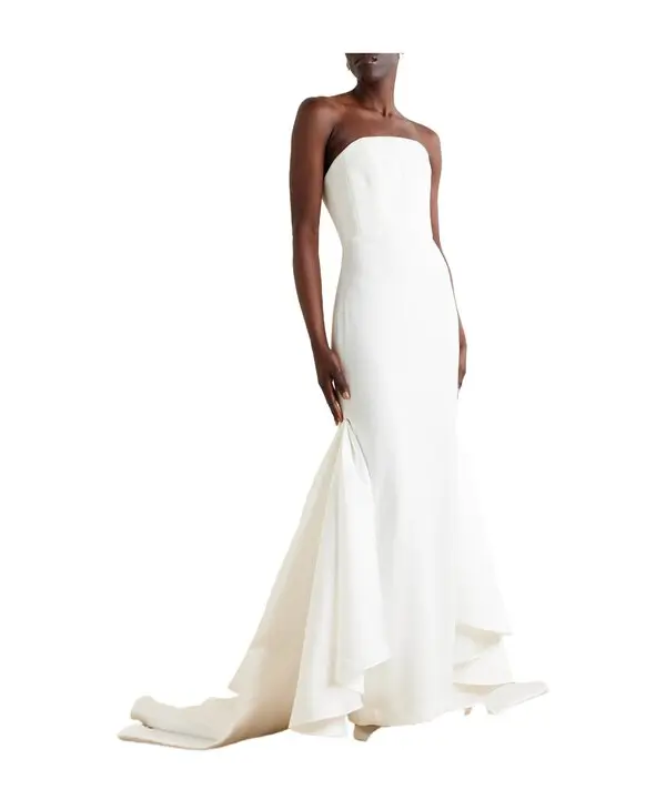 Solace Jodi Strapless Crepe And Satin-twill Gown