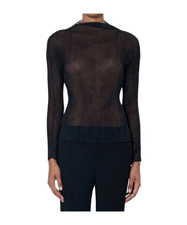 Issey Miyake Sheer Pleated Top