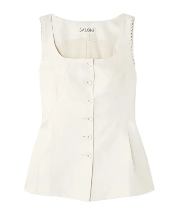 Saloni Sleeveless Fitted Waistcoat Top