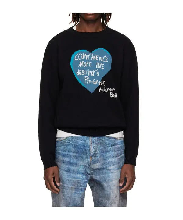 Andersson Bell Heart Pattern Crew Neck Sweater