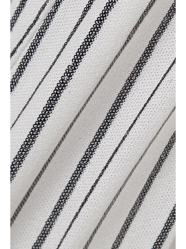 L'Agence Striped Sequined Slim-leg Crepe Pants