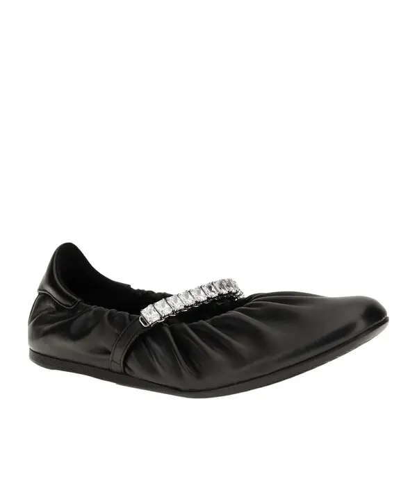 JIMMY CHOO Jade Crystal-strap Ballet Flats