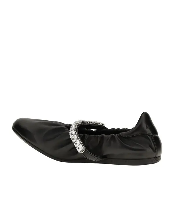 JIMMY CHOO Jade Crystal-strap Ballet Flats