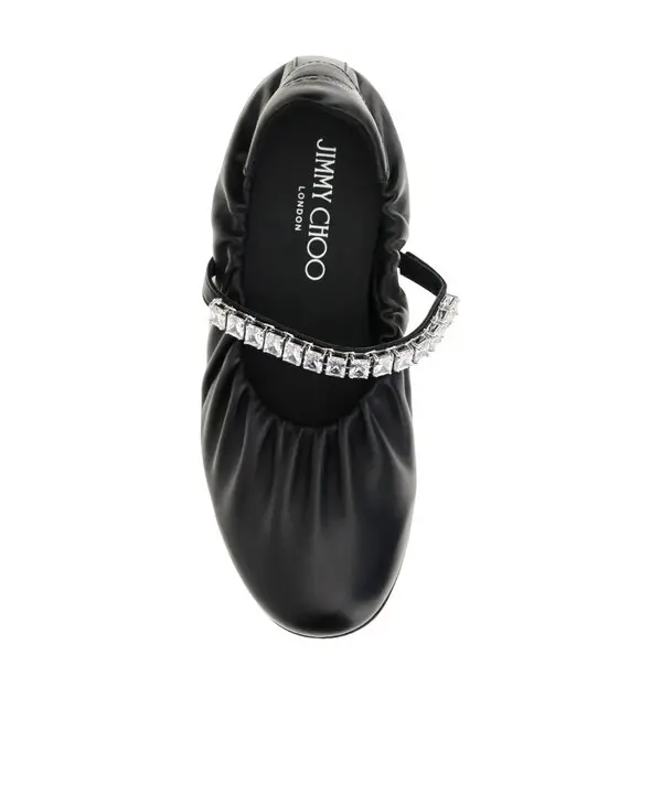 JIMMY CHOO Jade Crystal-strap Ballet Flats