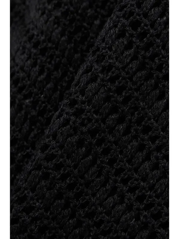 Le Kasha Shali Crocheted Organic Linen Maxi Dress