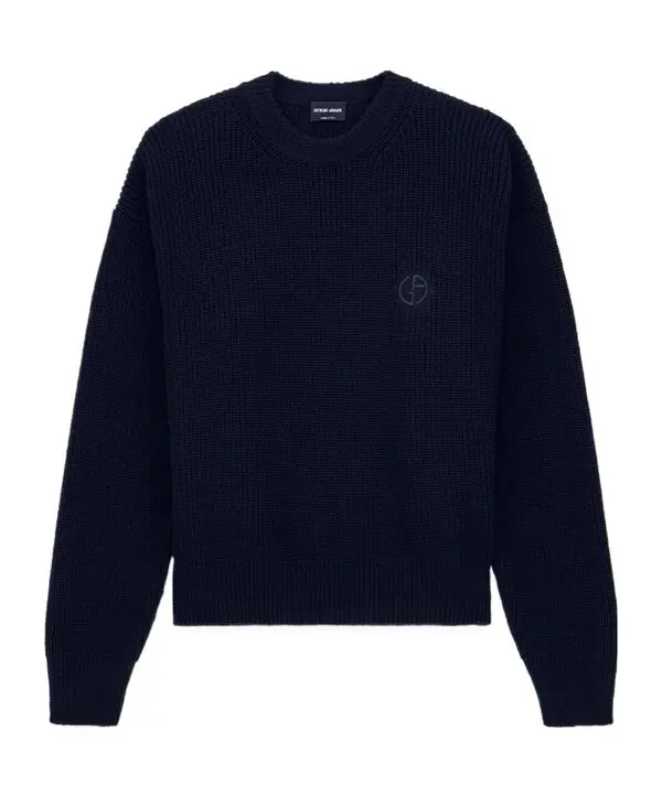 Giorgio Armani Virgin Wool Half Cardigan Stitch Sweater