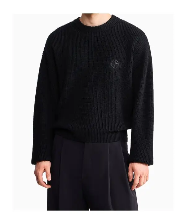 Giorgio Armani Virgin Wool Half Cardigan Stitch Sweater