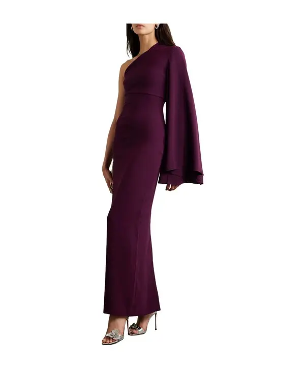 Solace Elisa One-sleeve Crepe Gown