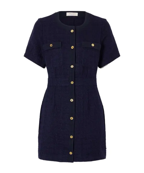 Giuliva Heritage Bouclé-tweed Mini Dress - Black