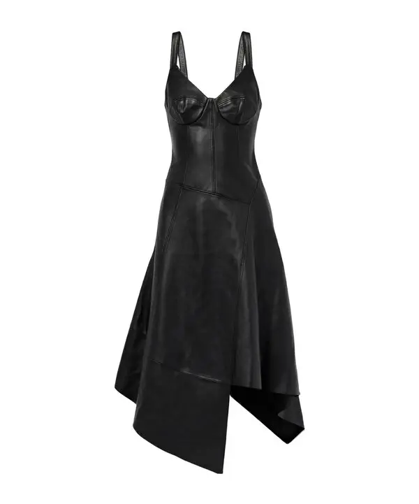 JASON WU Asymmetric Leather Midi Dress