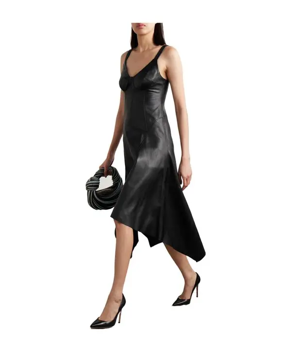 JASON WU Asymmetric Leather Midi Dress