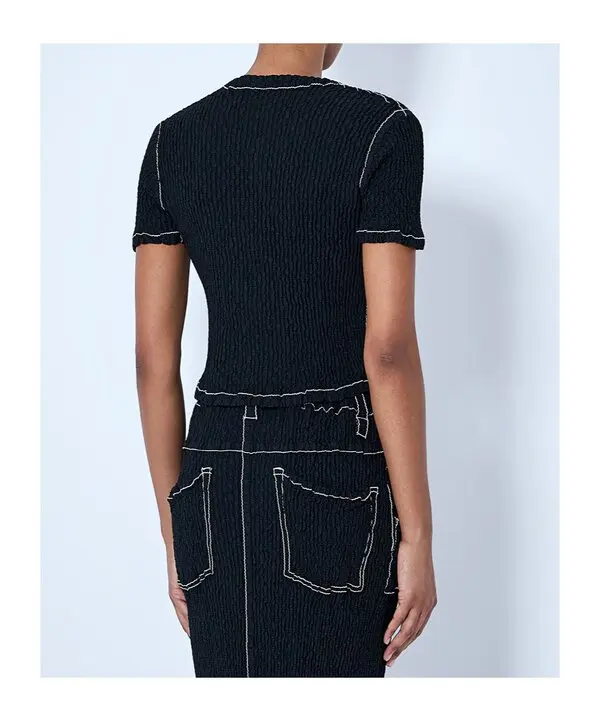 Issey Miyake Short-sleeve Crinkle Ensemble Cardigan