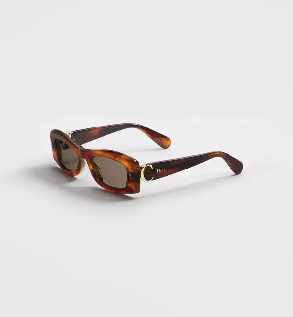 Dior Rectangular Acetate Sunglasses With Gold Tone Hinges