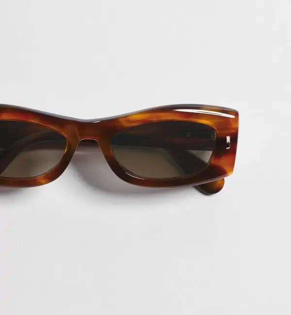 Dior Rectangular Acetate Sunglasses With Gold Tone Hinges