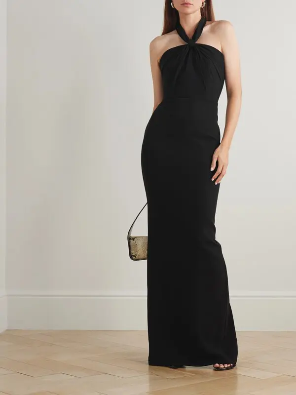 Alex Perry Crepe Halterneck Gown