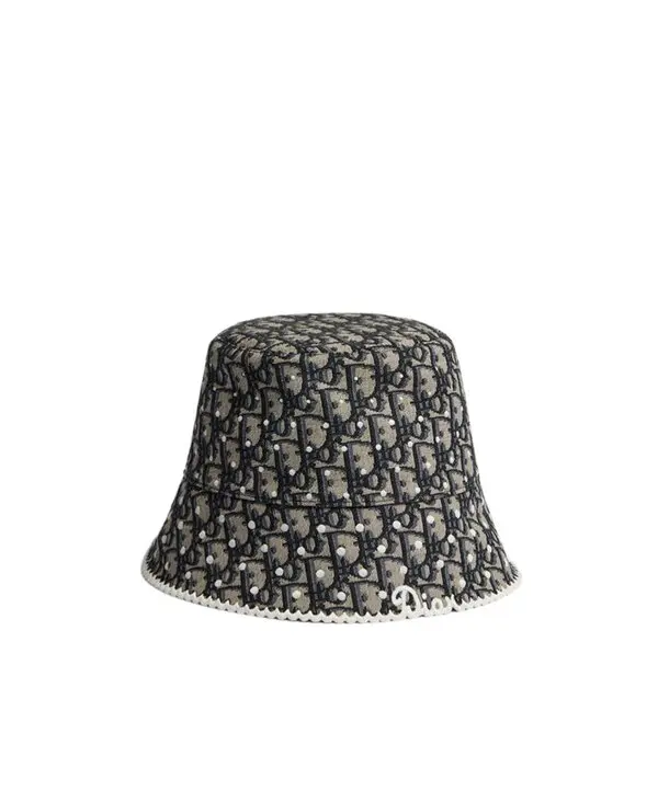 Dior Polka Oblique Bucket Hat - Navy Blue