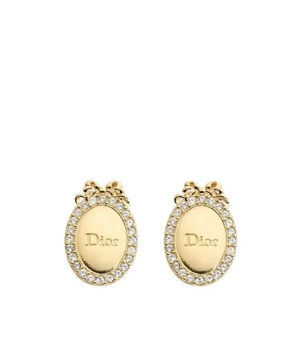 Dior Médaillon Logo Earrings - Gold