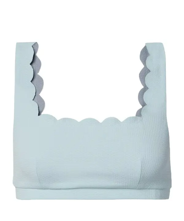 Marysia Recycled-seersucker Bikini Top