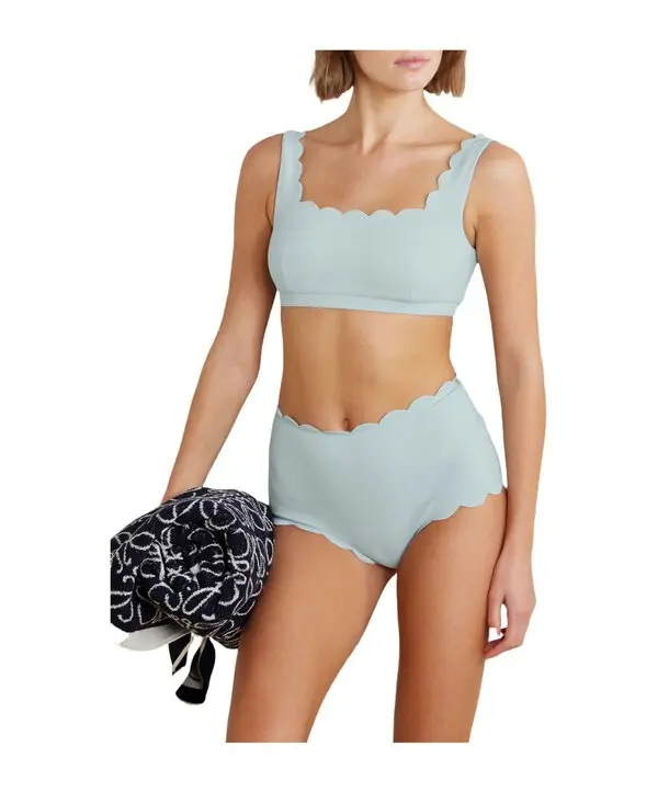 Marysia Recycled-seersucker Bikini Top