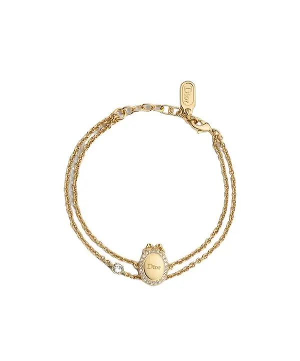 Dior Medaillon Chain Bracelet With Crystal