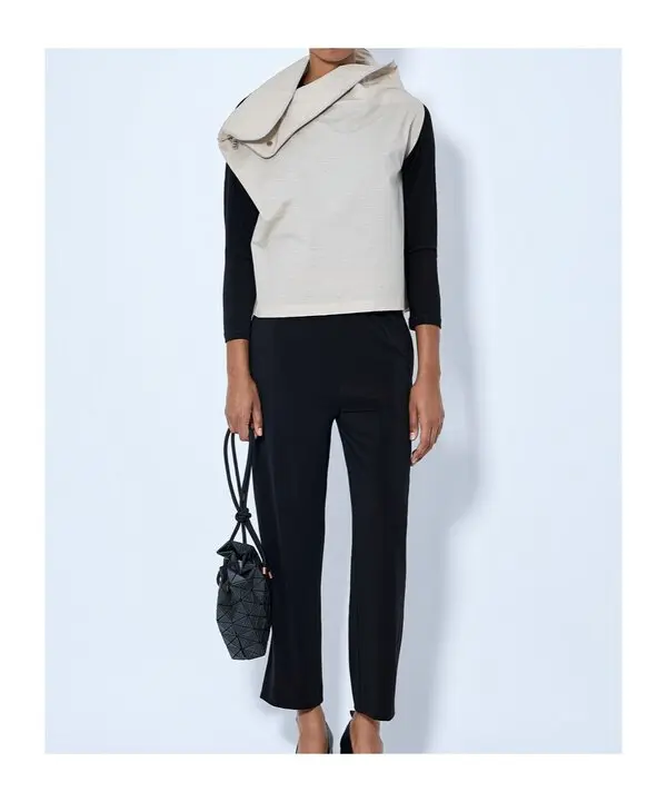 Issey Miyake Asymmetrical Zip Detail Sleeveless Top