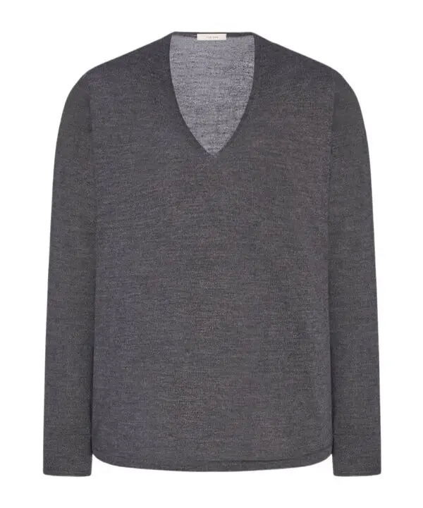 THE ROW Pruce Long Sleeve V-neck Top