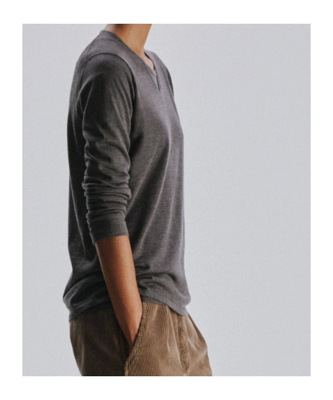 THE ROW Pruce Long Sleeve V-neck Top