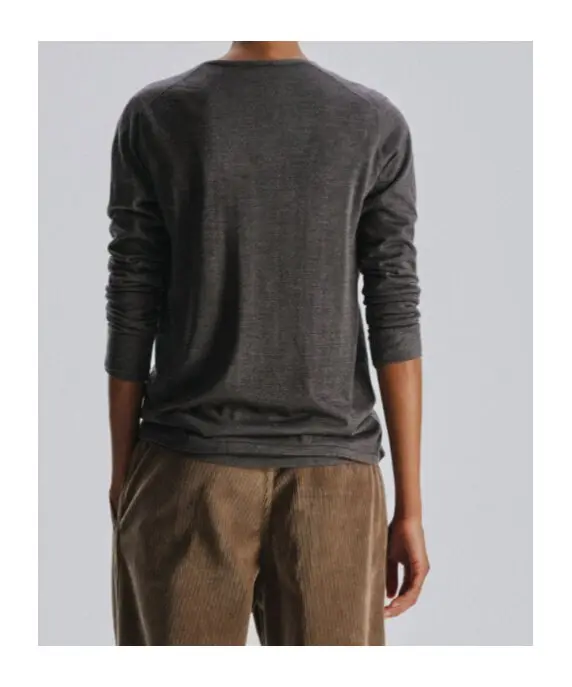 THE ROW Pruce Long Sleeve V-neck Top
