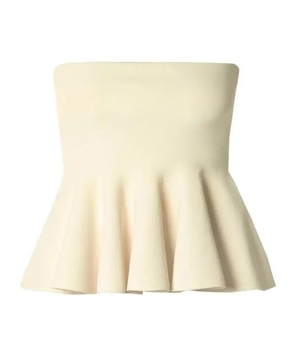 A.L.C. Eliza Strapless Ruffled Stretch-knit Top